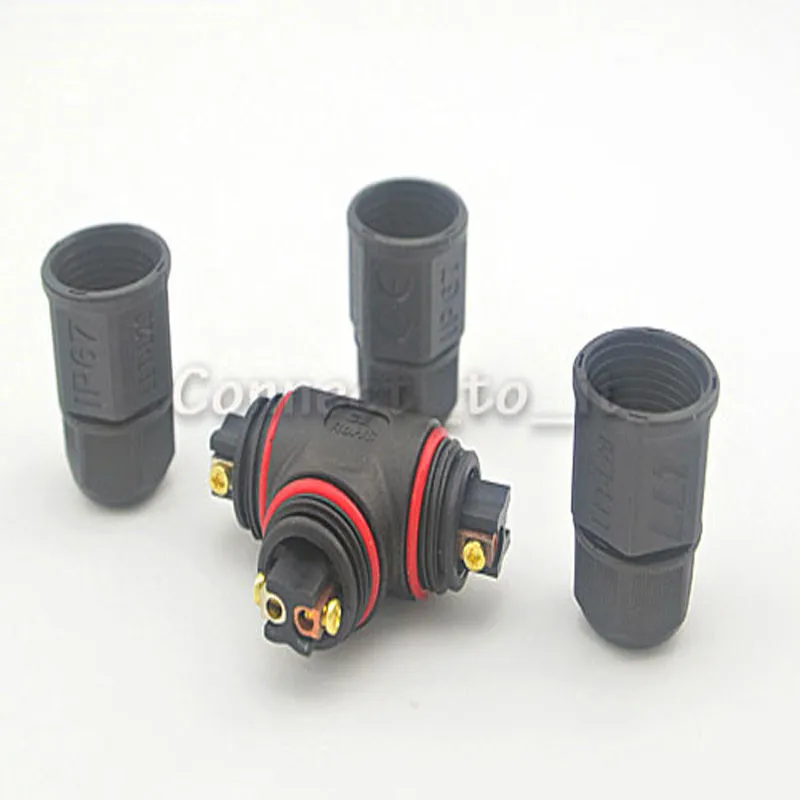 10 Pcs Led Strip Light L20 2 Pin Connector Screw Lock Cable IP67 3 Way ...