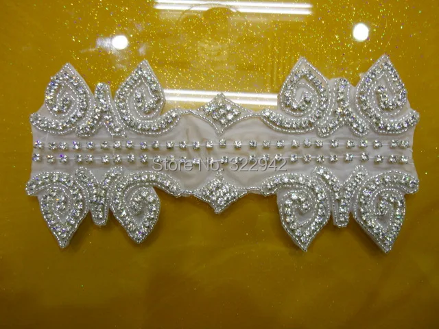 Glass Clear Crystal And Pearl Wholesale Iron On Rhinestone Appliques