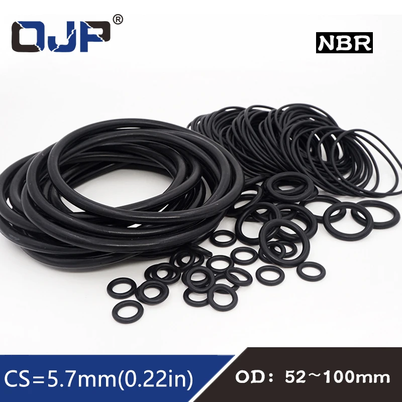 10PC/lot Rubber Ring NBR Sealing O Ring CS5.7mm OD52/55/60/65/70/75/80 ...