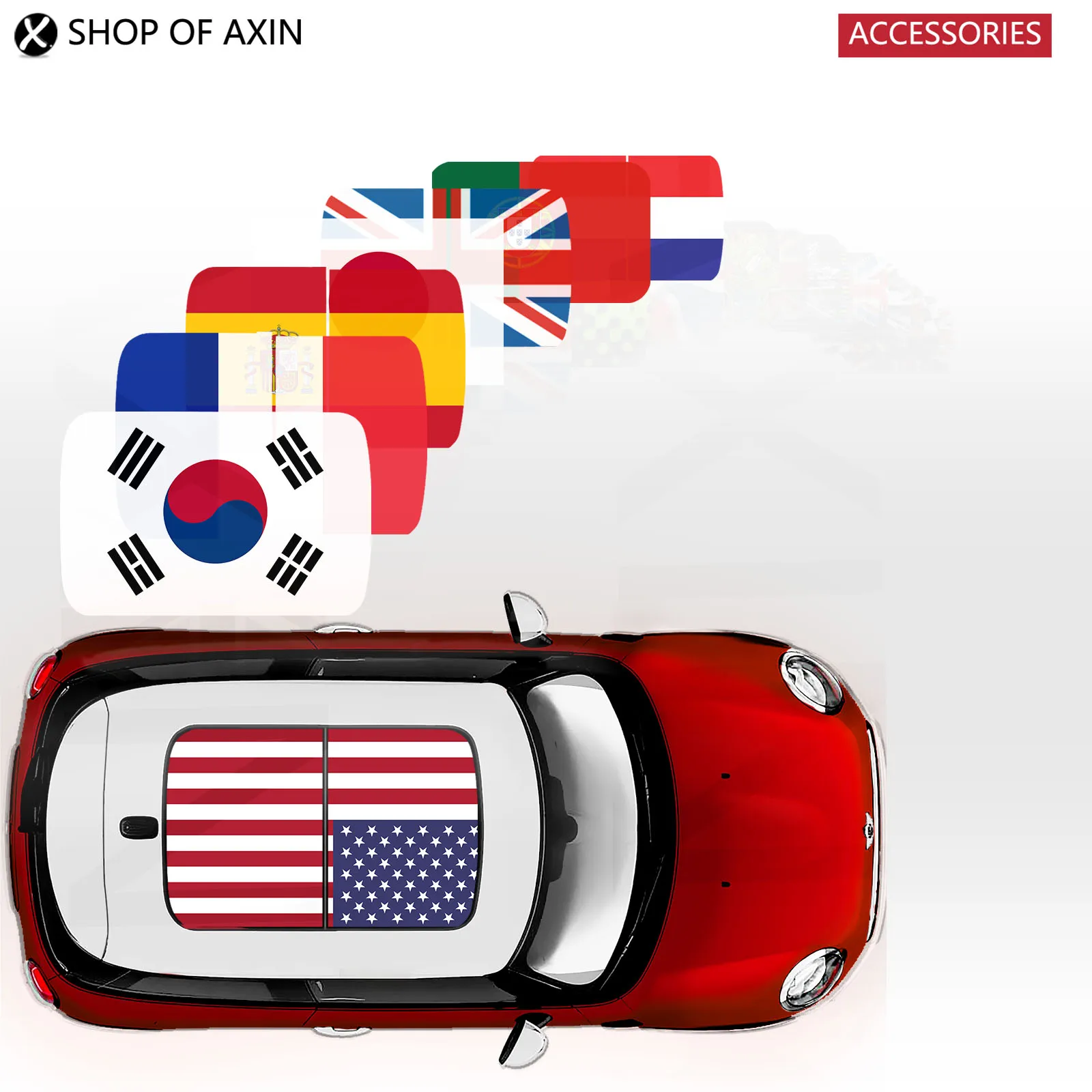 Flag Sunroof Moonroof Graphics Stickers For Mini Cooper Clubman ...
