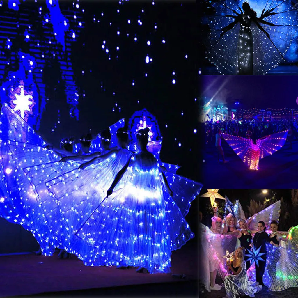 LED Belly Dance Angel Isis Wings Butterfly Wings with Telescopic Sticks ...
