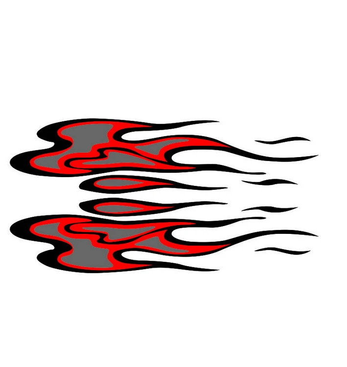 1 Pair 2 Pieces 60*15cm Fire Car Stickers Decals Reflective Material ...