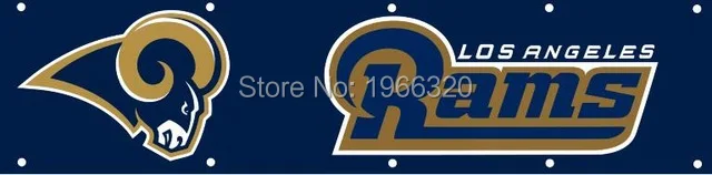 Los Angeles Rams Tailgate Banner Flag 8X2FT Custom Flag Polyester ...