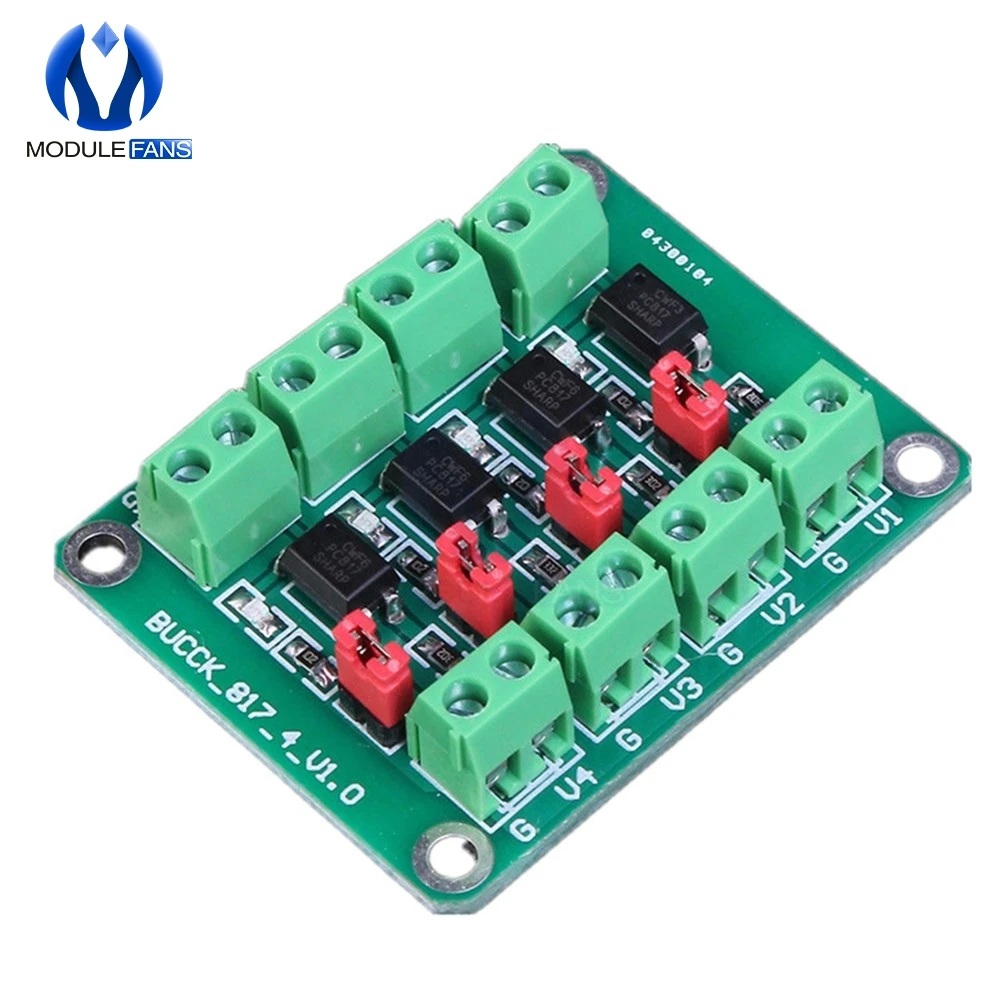 Pc817 4 Channel Optocoupler Isolation Board Voltage Converter Adapter ...