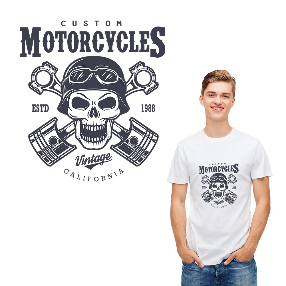 Ferro no Crânio Do Vintage DIY de Patch Roupas Adesivos Decal Engomar ...