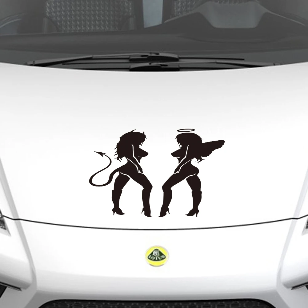 1pair Vinyl Car Stickers Decal Sexy Angel Devil Women Pattern Car