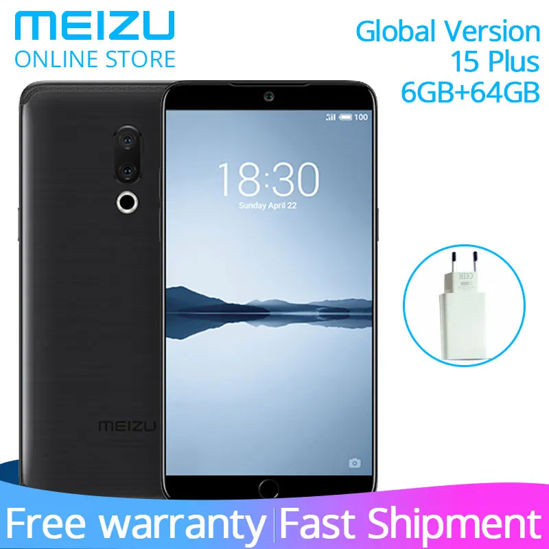 Official Meizu 15 Plus Global Version 6GB RAM 64GB 128GB ROM Android phone Octa Core 5.95" 1440P ...