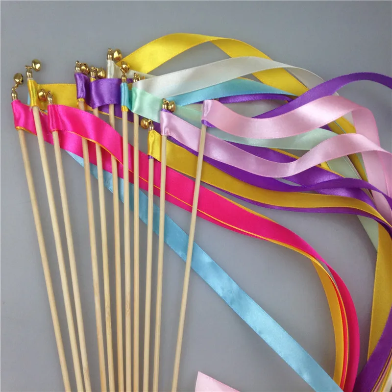 Set 20pcs/lot light Magic Ribbon Wand Fairy fairy Sticks with Bells ...