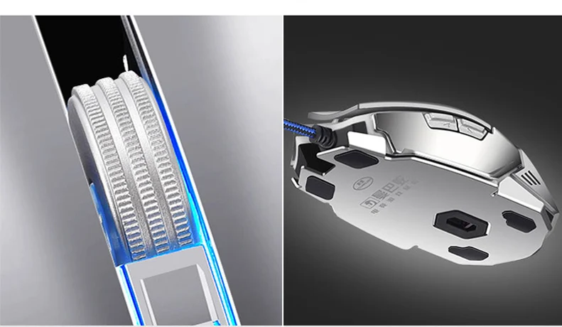 Darshion S10 Gaming Mouse 2400DPI 7 Buttons LED USB Optical Wired Metal Backlit Mouse ...