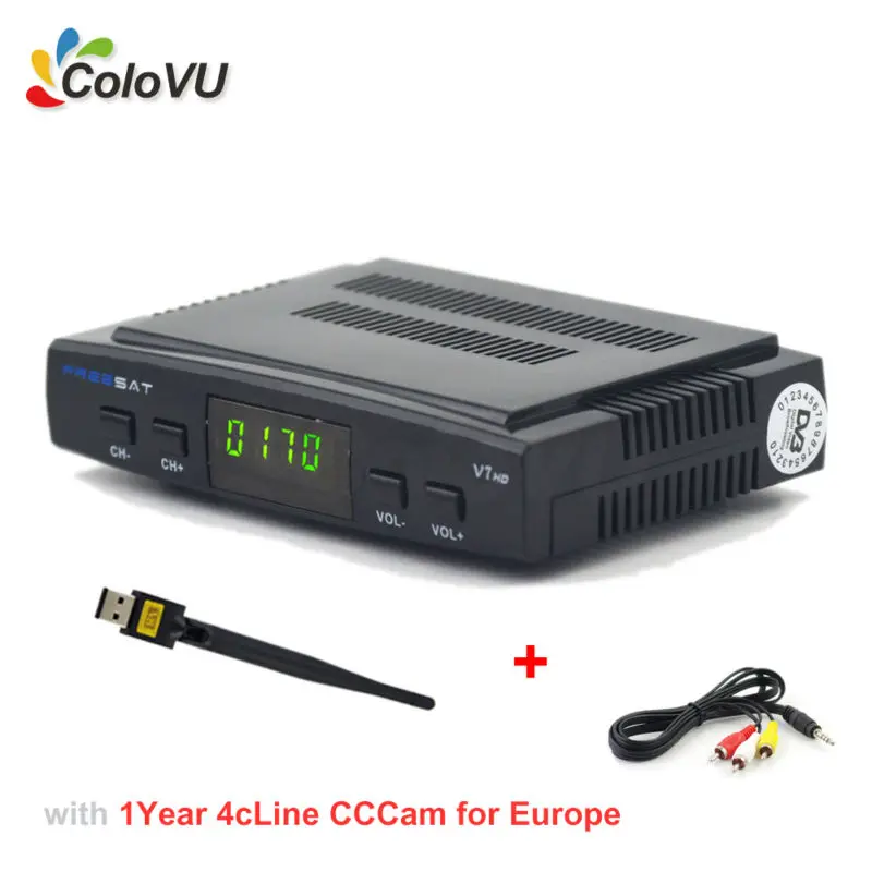 Digital Satellite TV Receiver Freesat V7 HD + Free 1Year 4cLine CCCAM ...