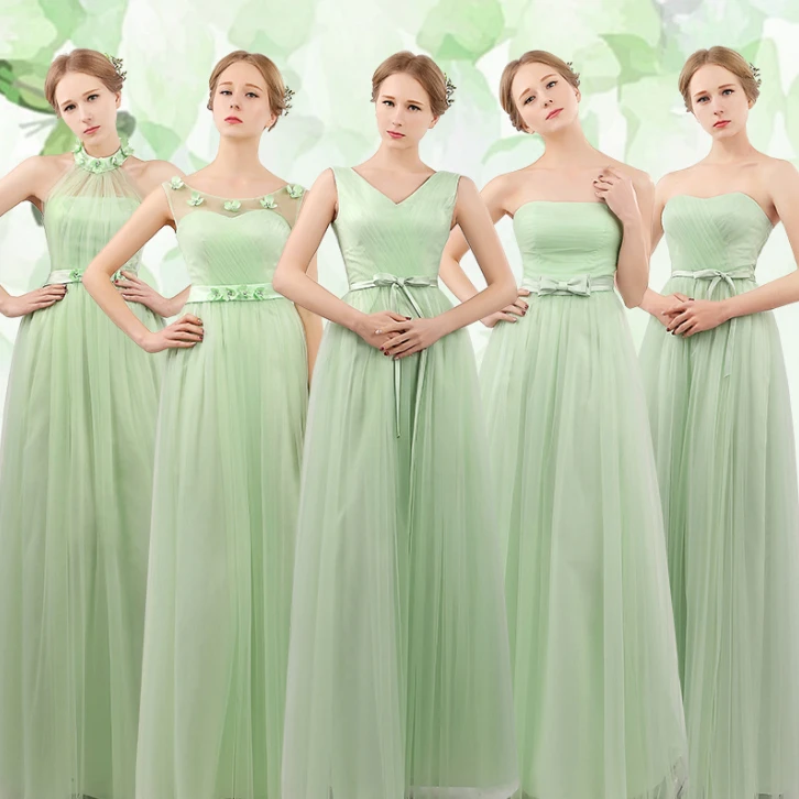 Meninas Damas De Honra Elegante De Alta Moda Elegante Vestido Verde