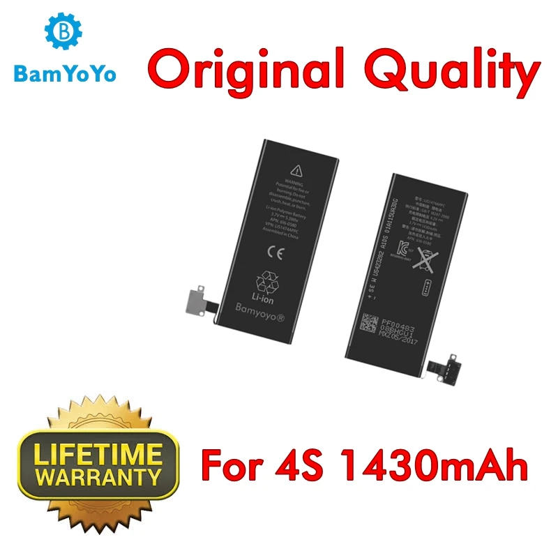 No Tax 100pcs/lot (Original Quality) 0 Cycle For iPhone 4S Battery 0 ...