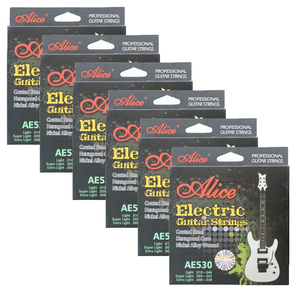 6Sets Alice Electric Guitar Strings Hexagonal Core Nickel Alloy Wound ...