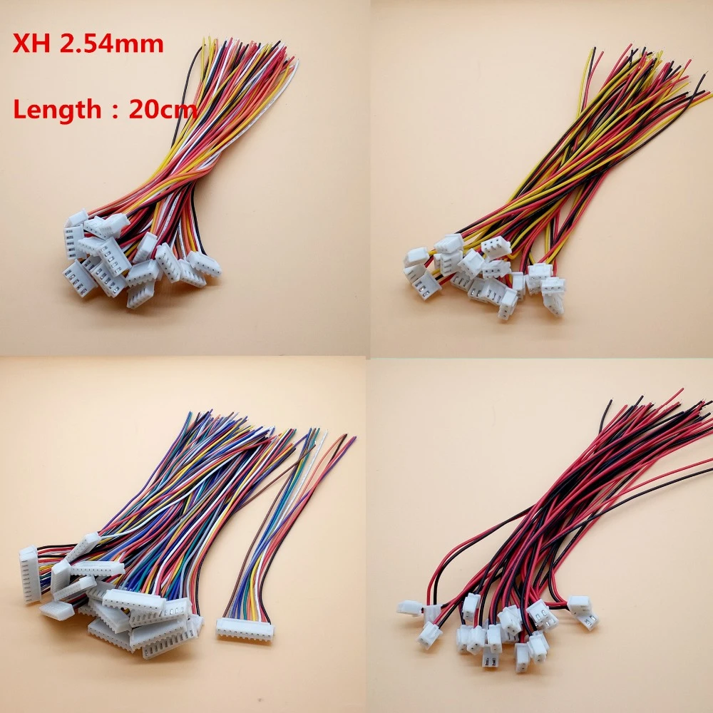 20pcs Jst Xh2.54 2/3/4/5/6/7/8/9/10/12 Pin Connector Plug Wire Cable 20cm Length - Connectors ...