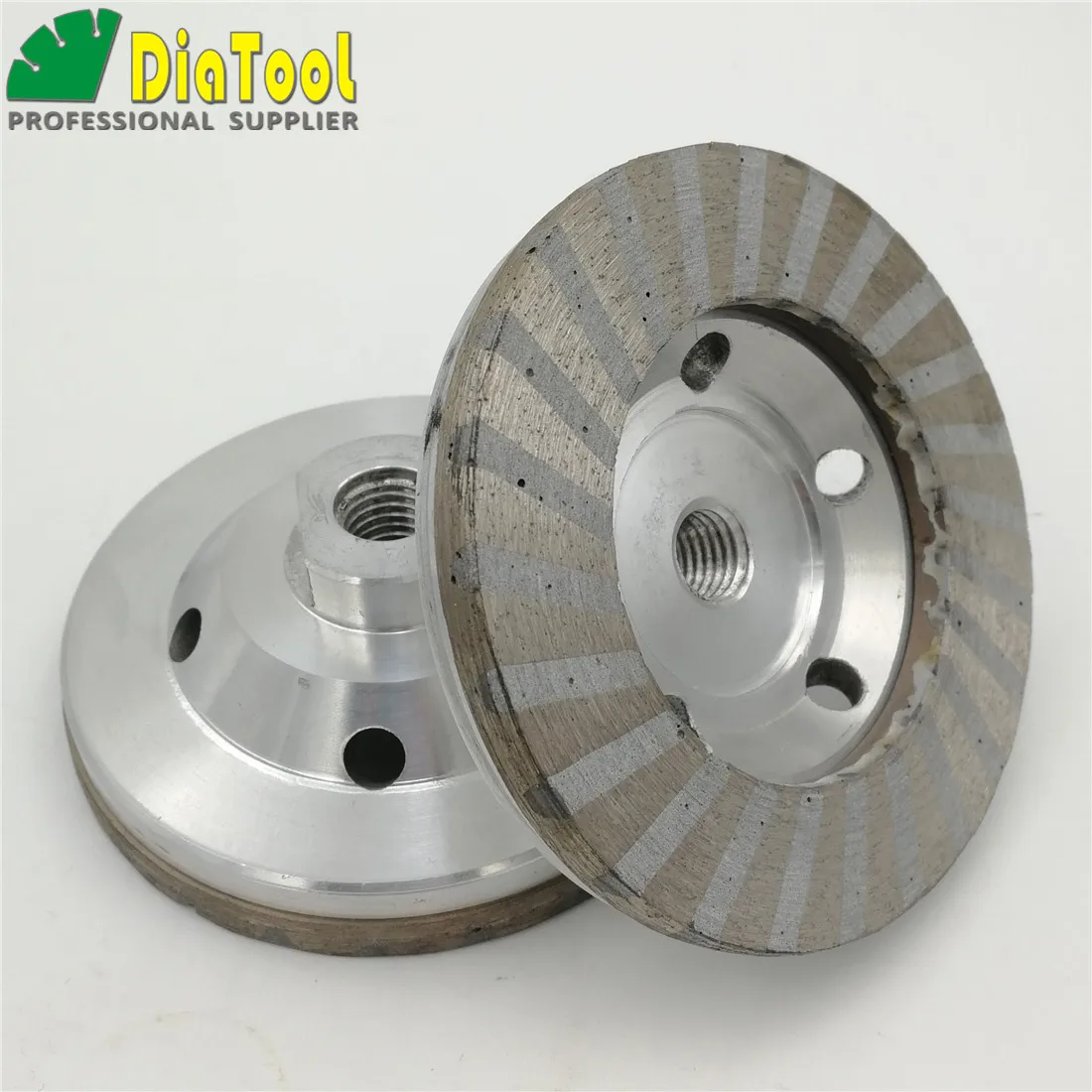 DIATOOL 2pcs 4in M14 Thread Aluminum Based Grinding Cup Wheel #50 #100 ...