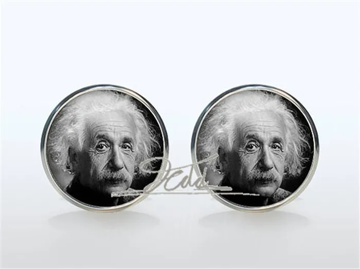 Albert Einstein Cufflink Silver Plated Quantum Physics Gemelos For Men ...
