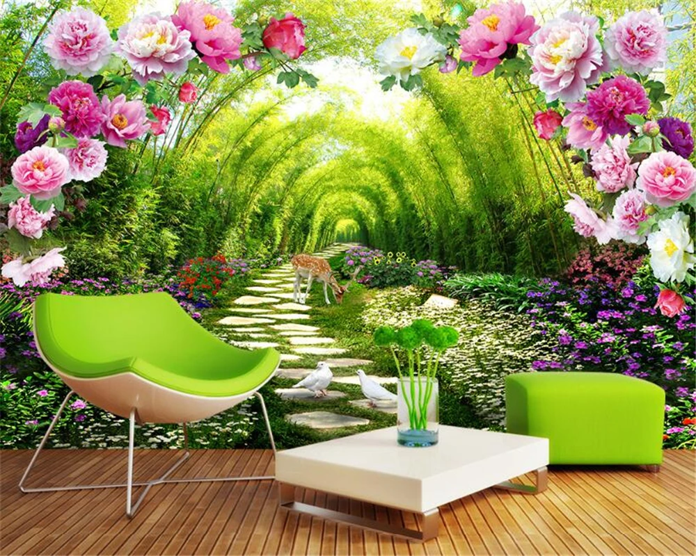 Beibehang Custom Wallpaper Garden Landscapes Trees 3d Mural Background