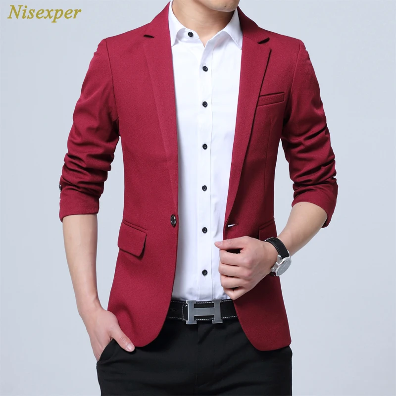 2018 New Men Suit Good Quality Red Blazers Slim Fit Outwear Coat ...