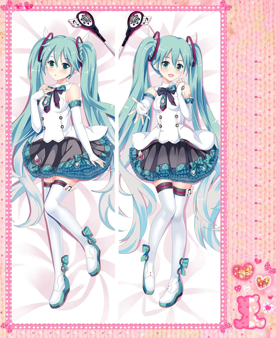 Japanese Anime Cartoon Hatsune Miku Double Sided Hugging Pillow Case Cover Pillowcase 2 Way Wt