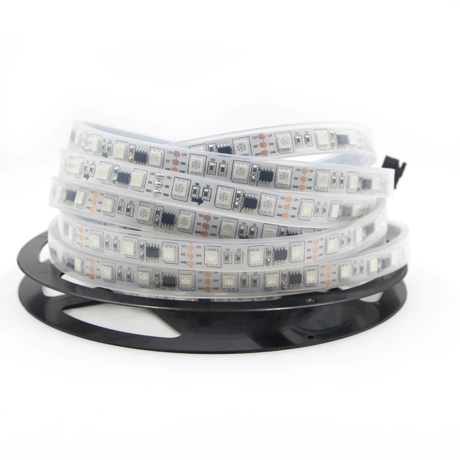WS2811 ws2812 IC ws2812b RGB led strip 60leds/m White/Black PCB ...