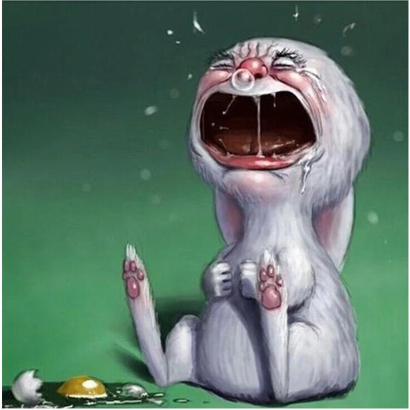 Cartoon-crying-rabbit-5D-DIY-Diamond-Painting-Cross-Stitch-Home-Decor ...