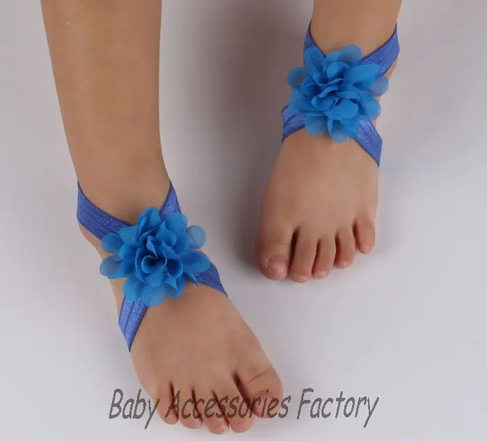 (2pair/lot)Lovely Girls Foot Flowers Barefoot Sandals Artificial Kids ...