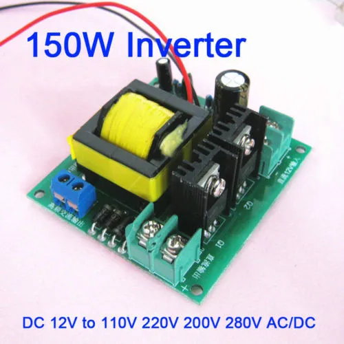 DC AC Converter 12V to 110V 200V 220V 280V AC 150W Inverter Boost Board Transformer Power