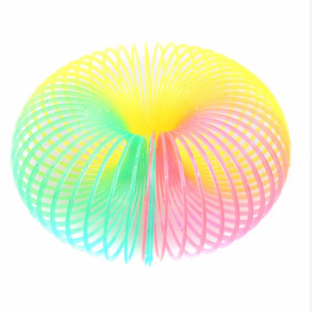 5.5*6.5 cm Plastic Slinky Rainbow Spring Colorful Funny Classic Toy ...