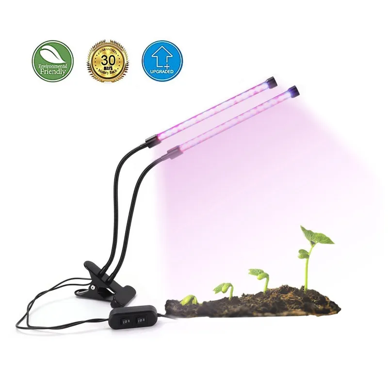 18w Dual Head Timing Grow Lamp 36 Led Chips With Red/blue Spectrum ...