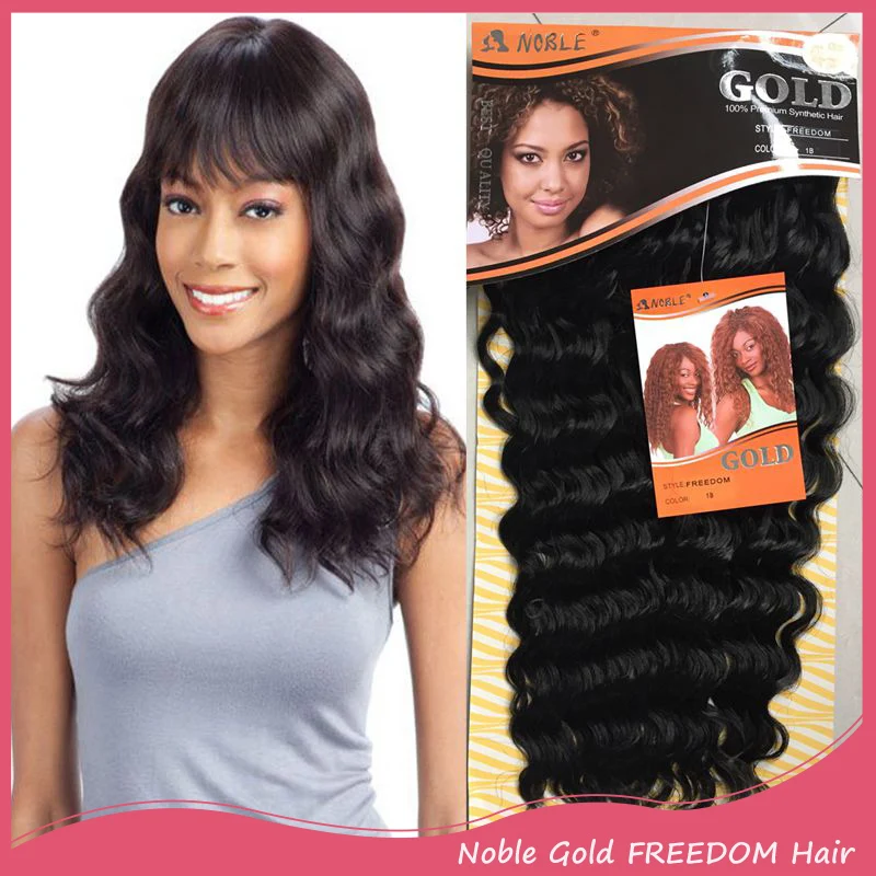 1pc Noble Gold Hair Wave Synthetic Hair Extensions Natural Wave Ombre