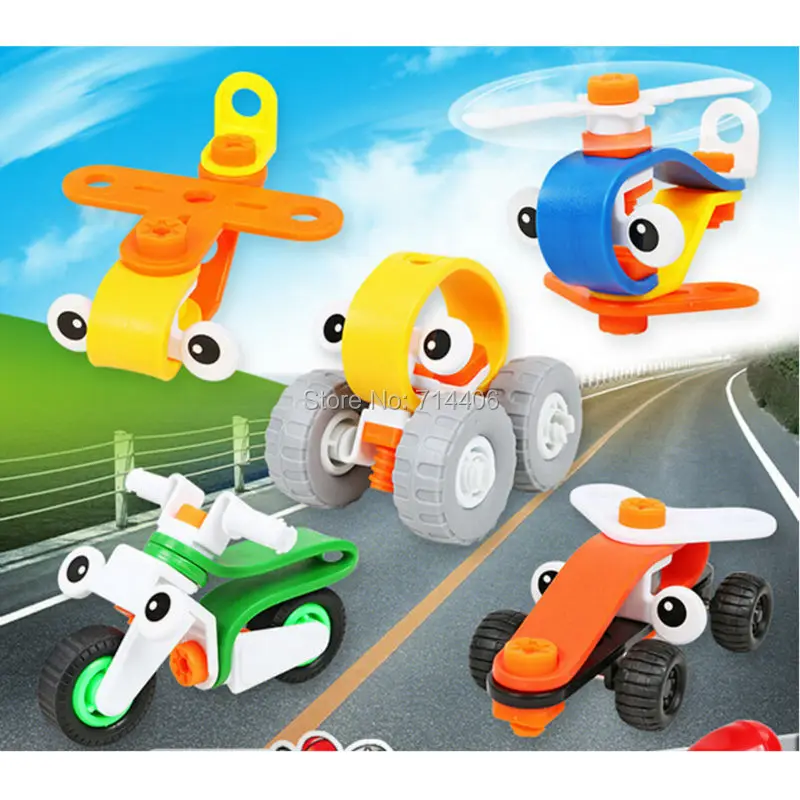 Build&play Mini Building Blocks Soft&safe,children's Diy Assembled Car ...