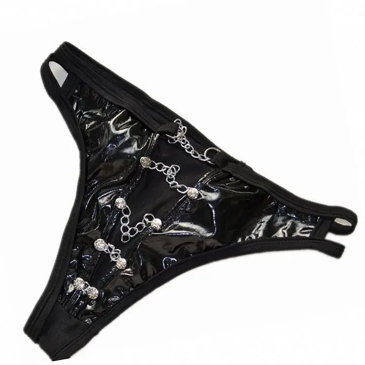 Sexy Gay Underwear Men G Strings Thongs Man Lingerie Faux Leather