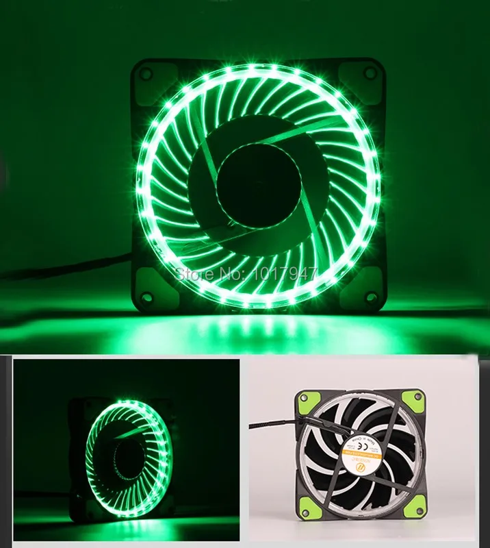 20 PCS 4Pin 3Pin 12v 12025 120MM x 25MM Computer PC Green 32 light LED ...