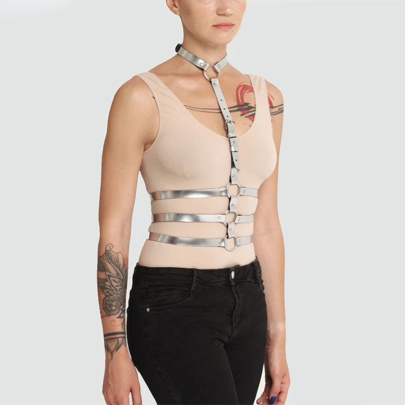 Men Women Unisex harajuku Leather Girl Harness Body Caged Belt Waist ...
