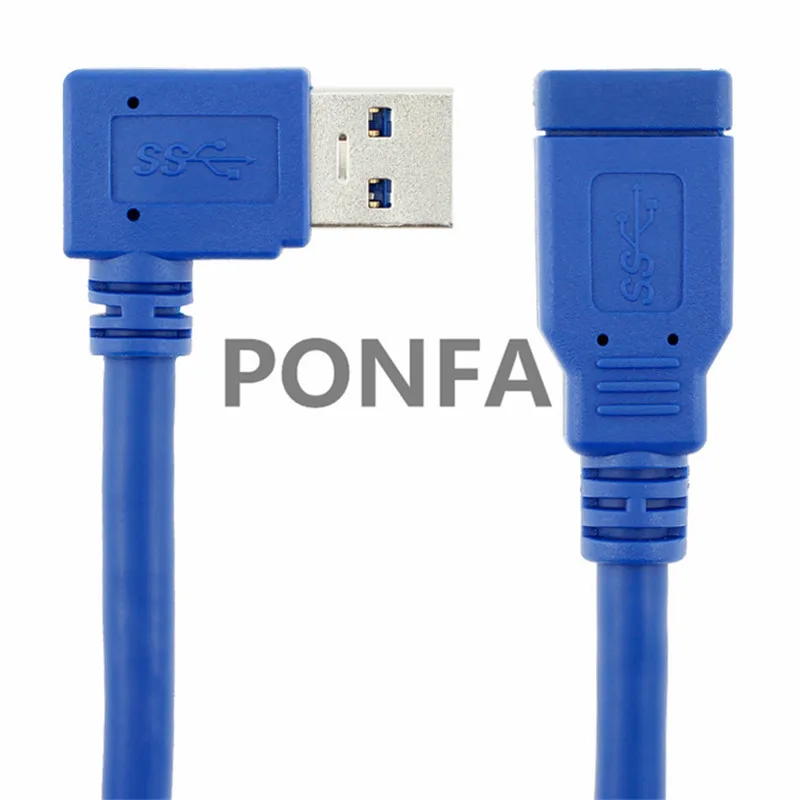 USB 3.0 Right / Left Angle 90 Degree Extension Cable Male To Female ...