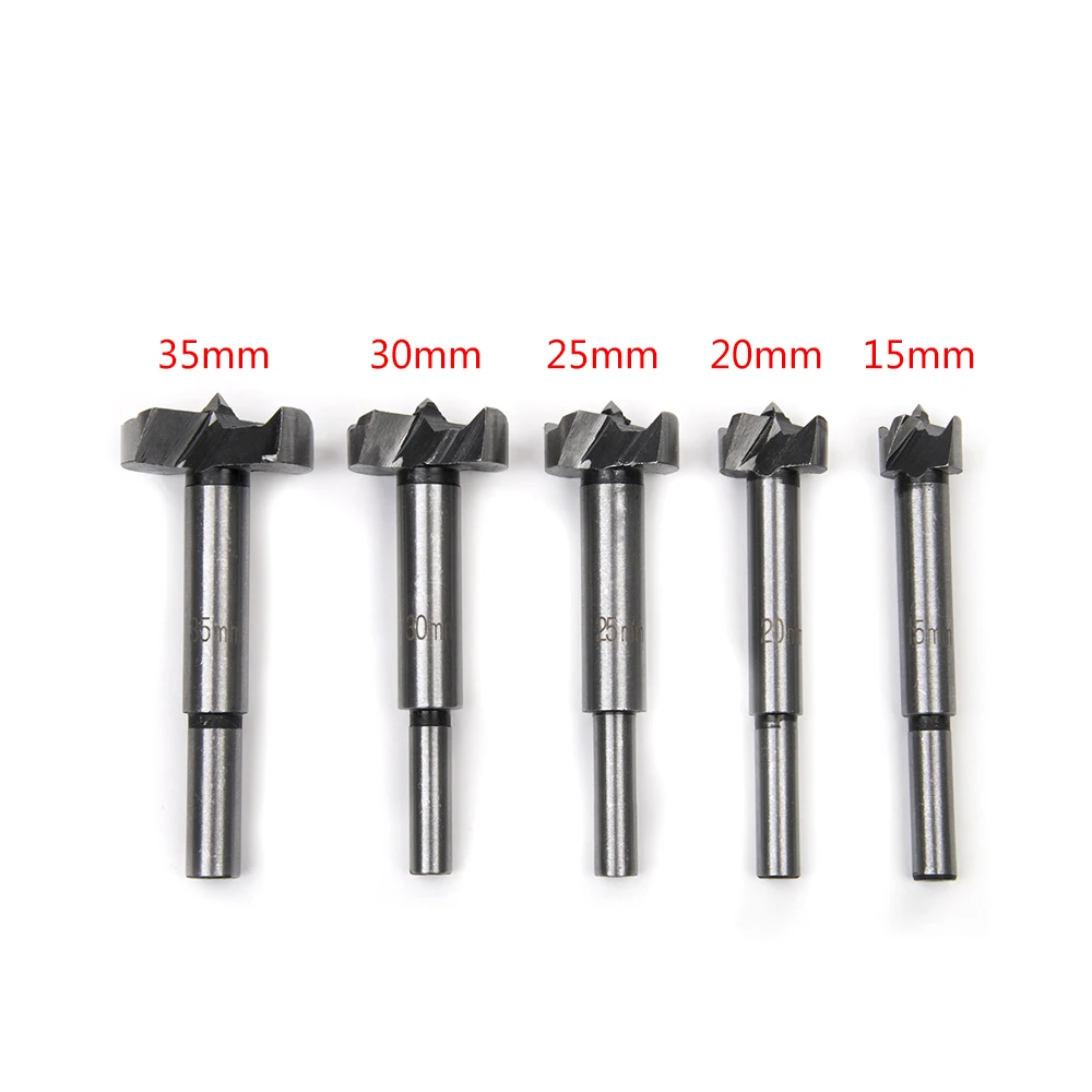 5pcs/lot 15 35mm Woodworking Hole Saw Cutter Forstner Auger Drill Bit ...