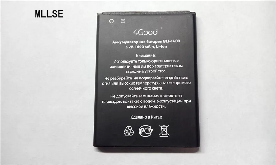 MLLSE 1600mAh BLI-1600 Battery for 4Good S450m 4G TLI-1600 Phone Battery