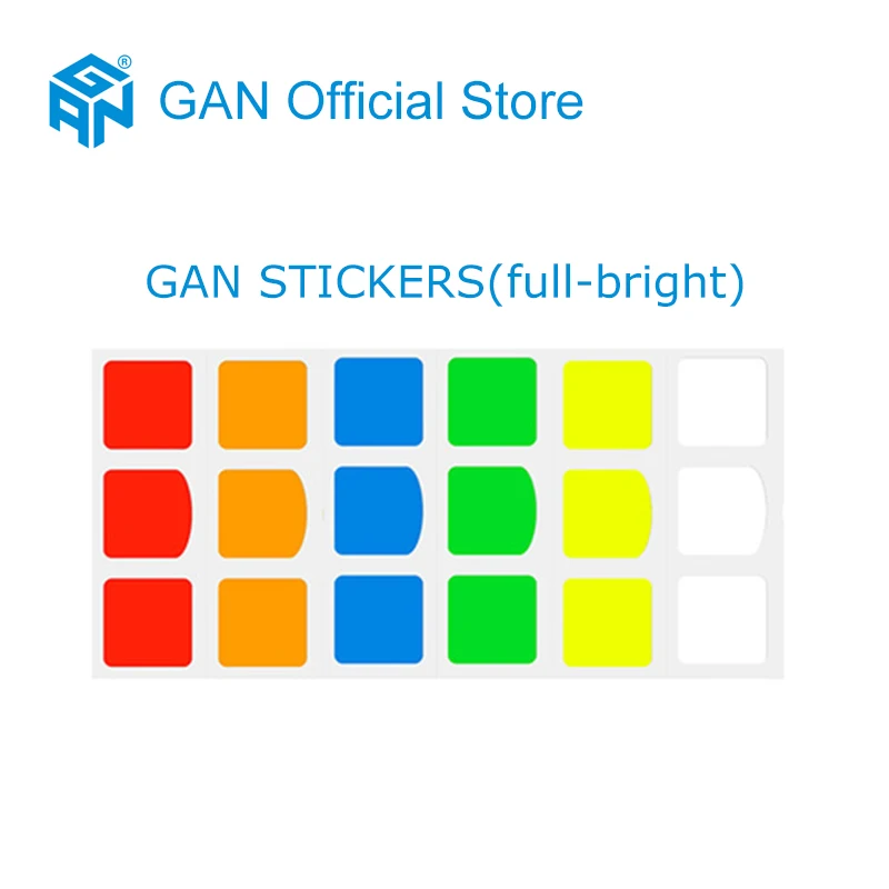 GAN STICKERS FULL bright Half bright stickers Magic Cube Puzzle Toys ...
