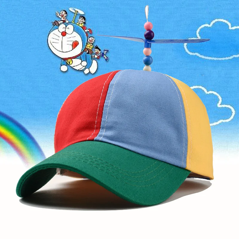 Doraemon Flying Bamboo Pole Baseball Cap Parent child Models Men Women ...