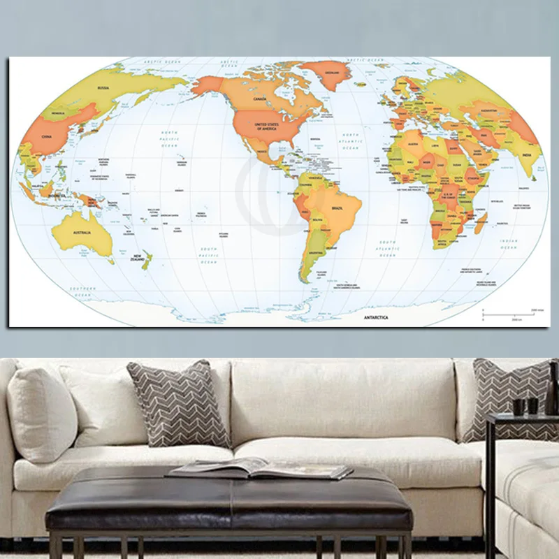 Modern Globe World Map Canvas Painting Poster Hd Print On Canvas Art ...