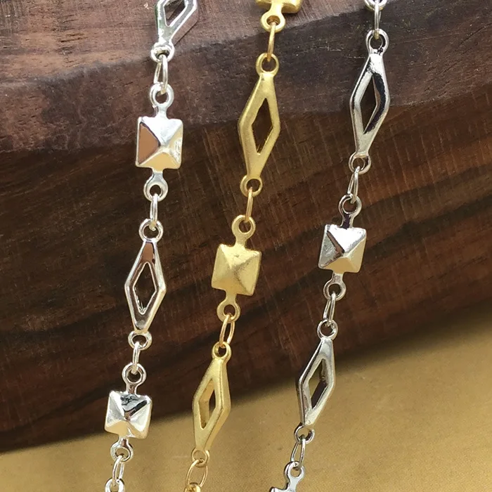 5*5mm Geometric Designs Metal Square Beads Link Chains Findings ...