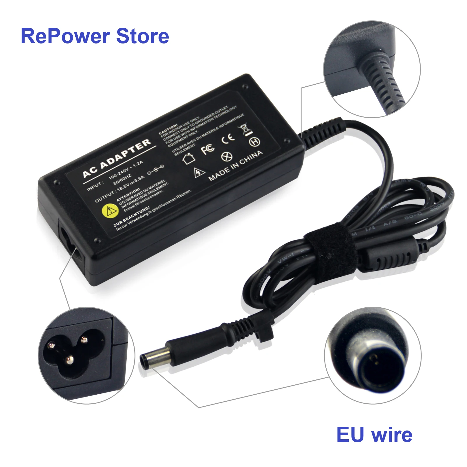 18-5V-3-5A-65W-AC-Laptop-Power-Adapter-Charger-Supply-For-HP-Compaq ...