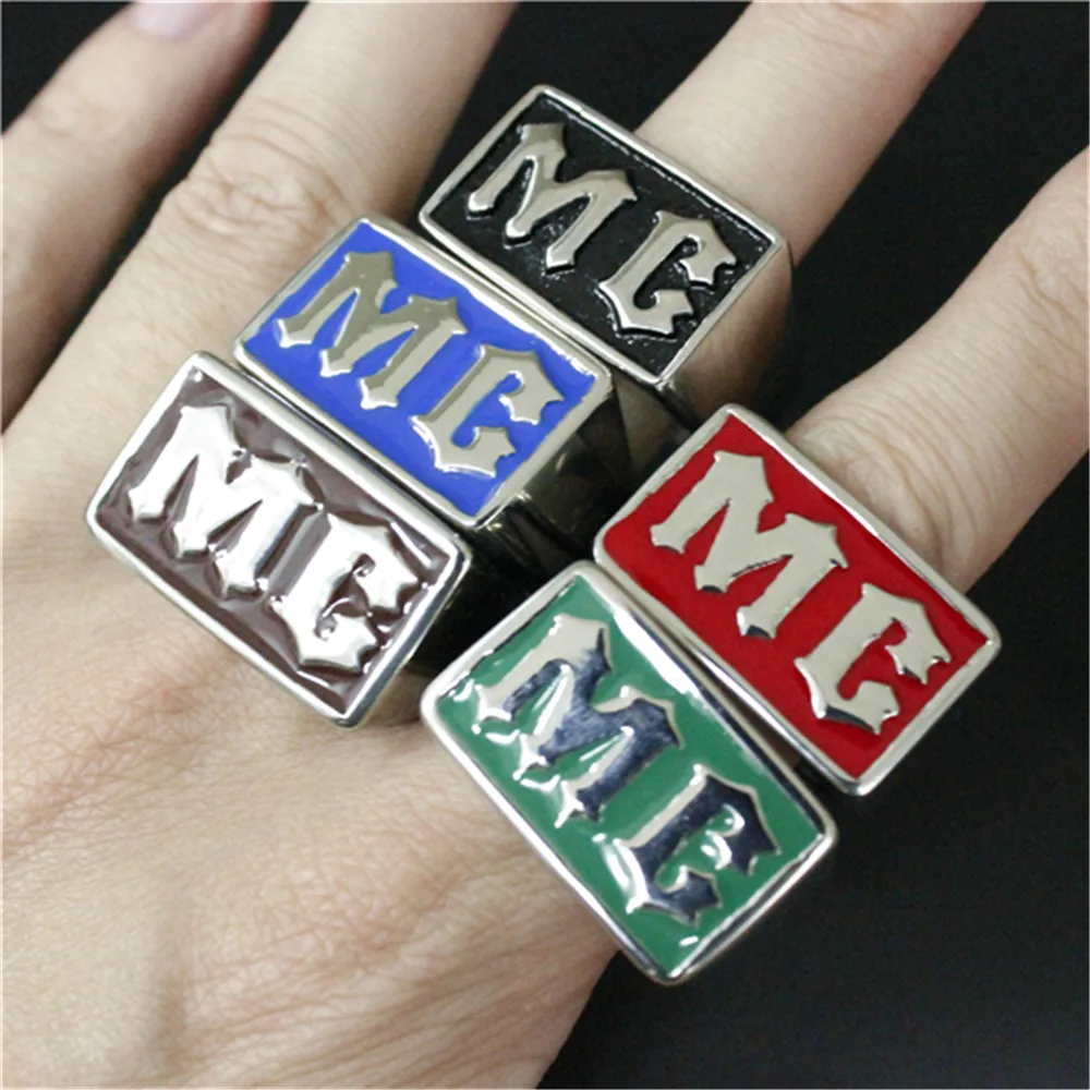 Support-DropshipNewest-5-Color-Biker-MC-Ring-316L-Stainless-Steel ...