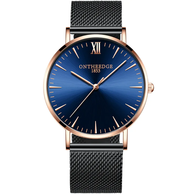 Montre homme Luxury simple 6mm ultra thin waterproof silver watches Men ...