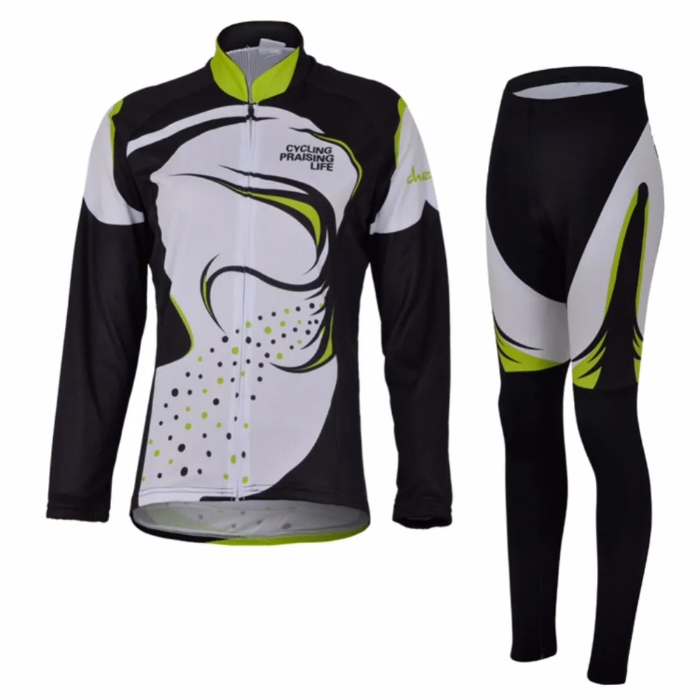 Women Bike Long Sleeve Jersey Pants Pro Team Cycling Clothing Riding ...