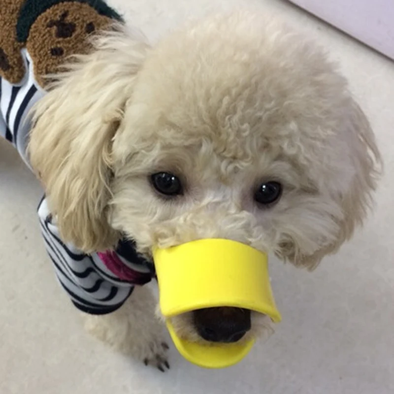 5 Color Anti-Biting Pet Dog Muzzles Rubber Pet Duck Mouth Mask Puppy ...