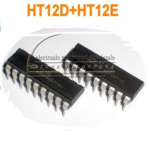 A pair 1pc HT 12D HT12D decoder and 1pc HT 12E HT12E encoder IC Remote ...