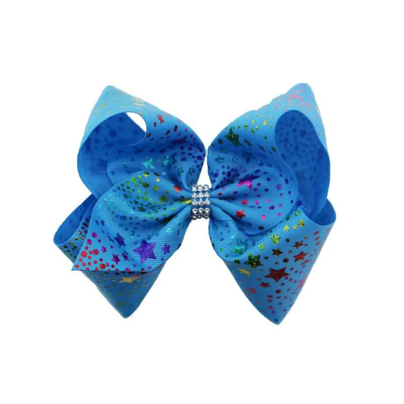 20pcs Free shipping 2018 Ombre Rainbow Star Starry Ribbon Hair Bow ...