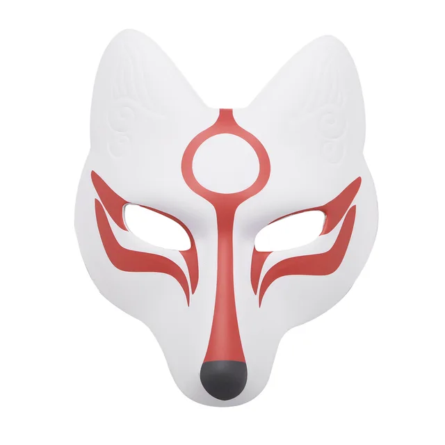 Japanese Fox Mask Cartoon Full Face Fox Mask with Elastic Band cosplay ...