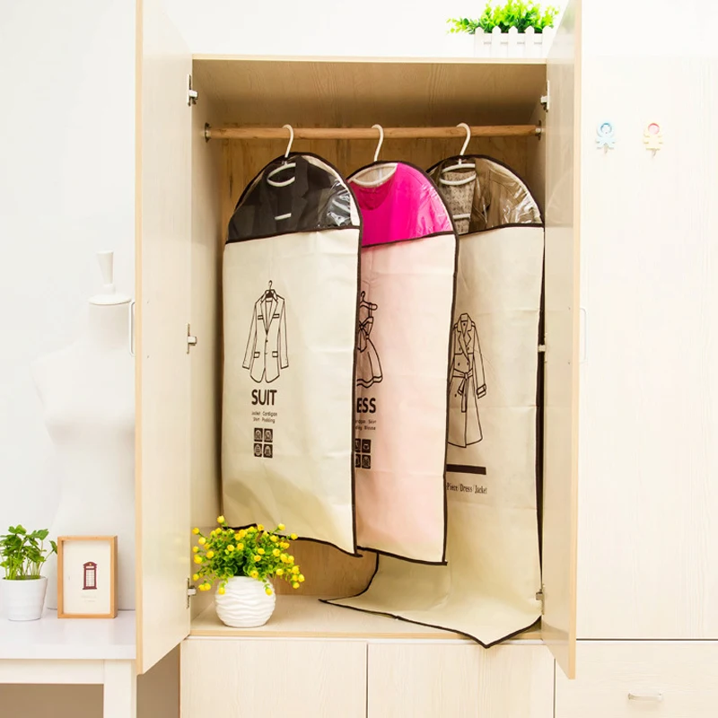 Dustproof Cloth Cover Bags Hanging Organizer Storage Waterproof Suit ...
